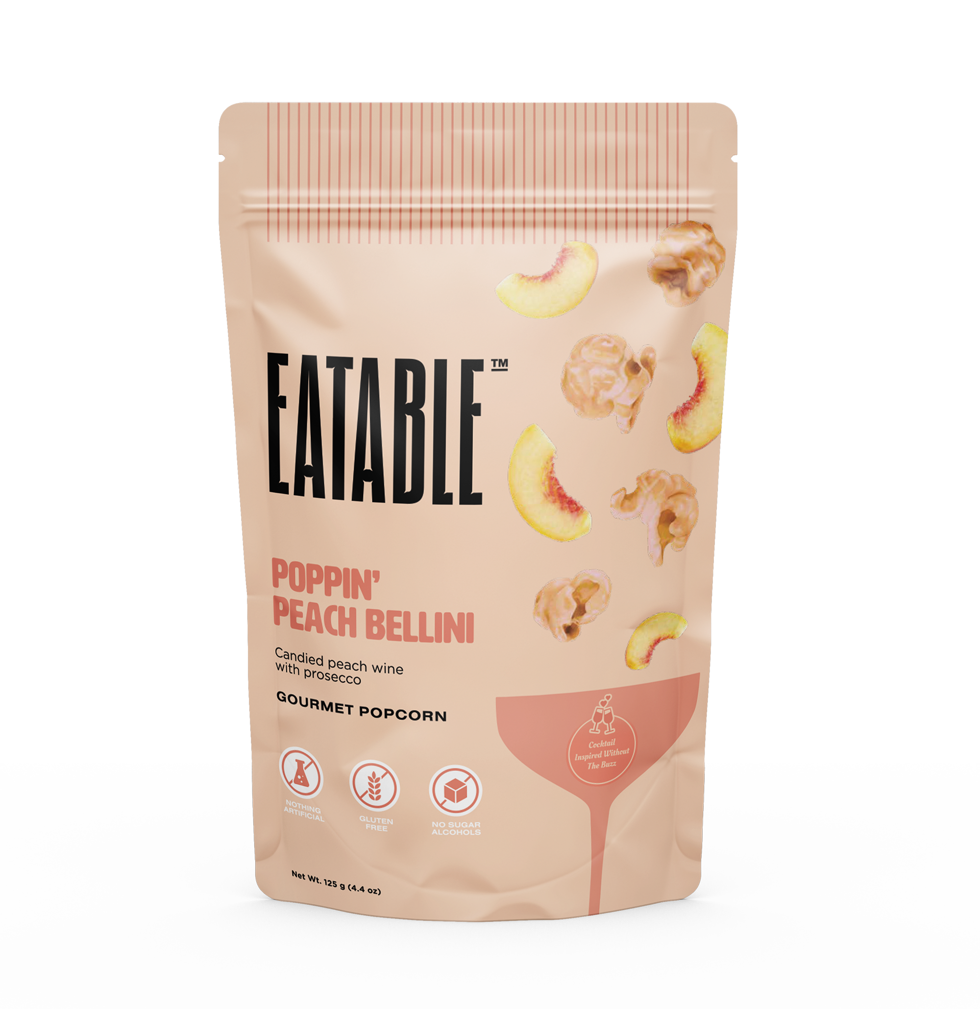 EATABLE Popcorn - Poppin' Peach Bellini (125g) 🍿🍑 Gourmet Candied Popc ...